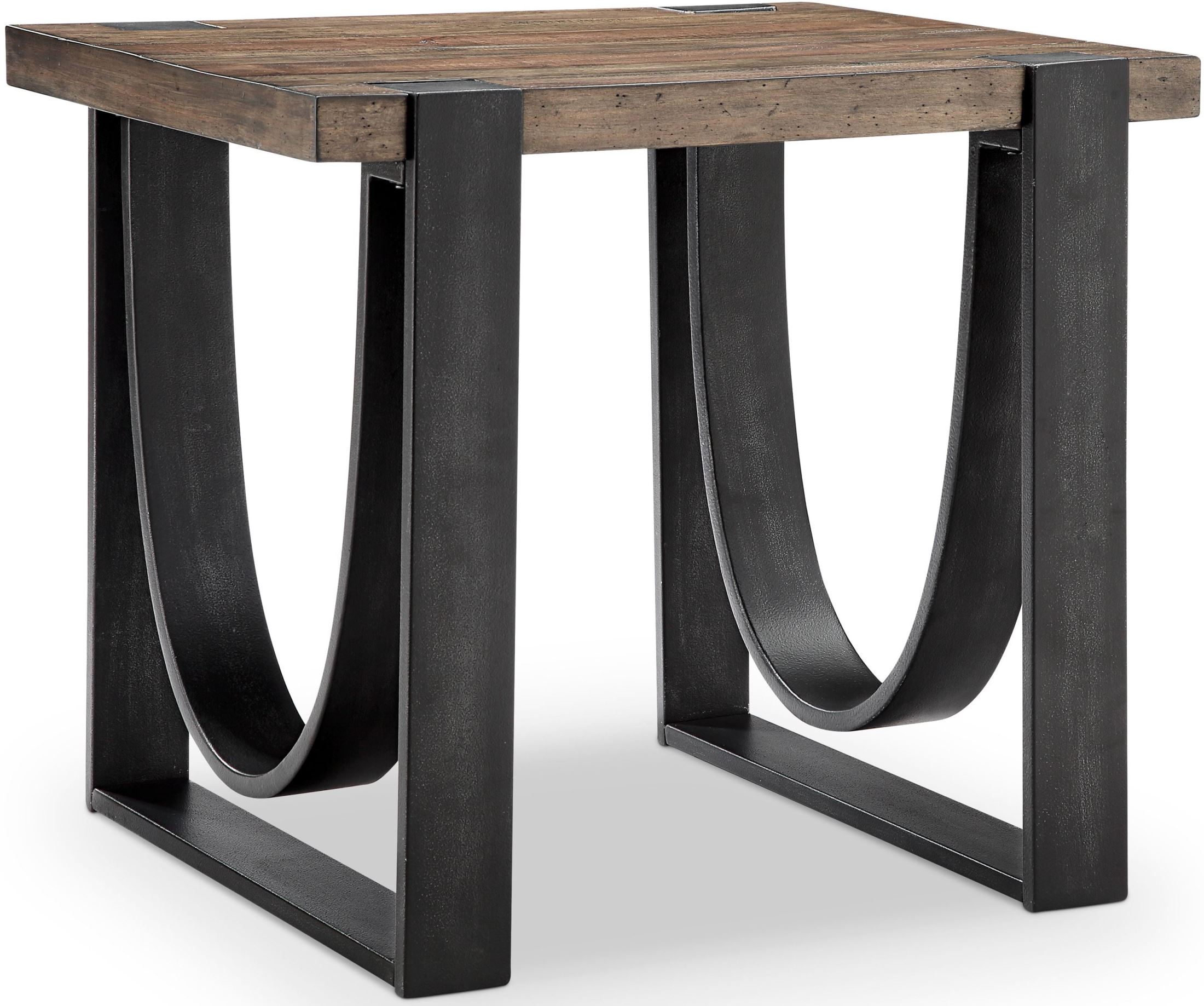 Bowden Rustic Honey Metal Rectangular End Table by Magnussen ...