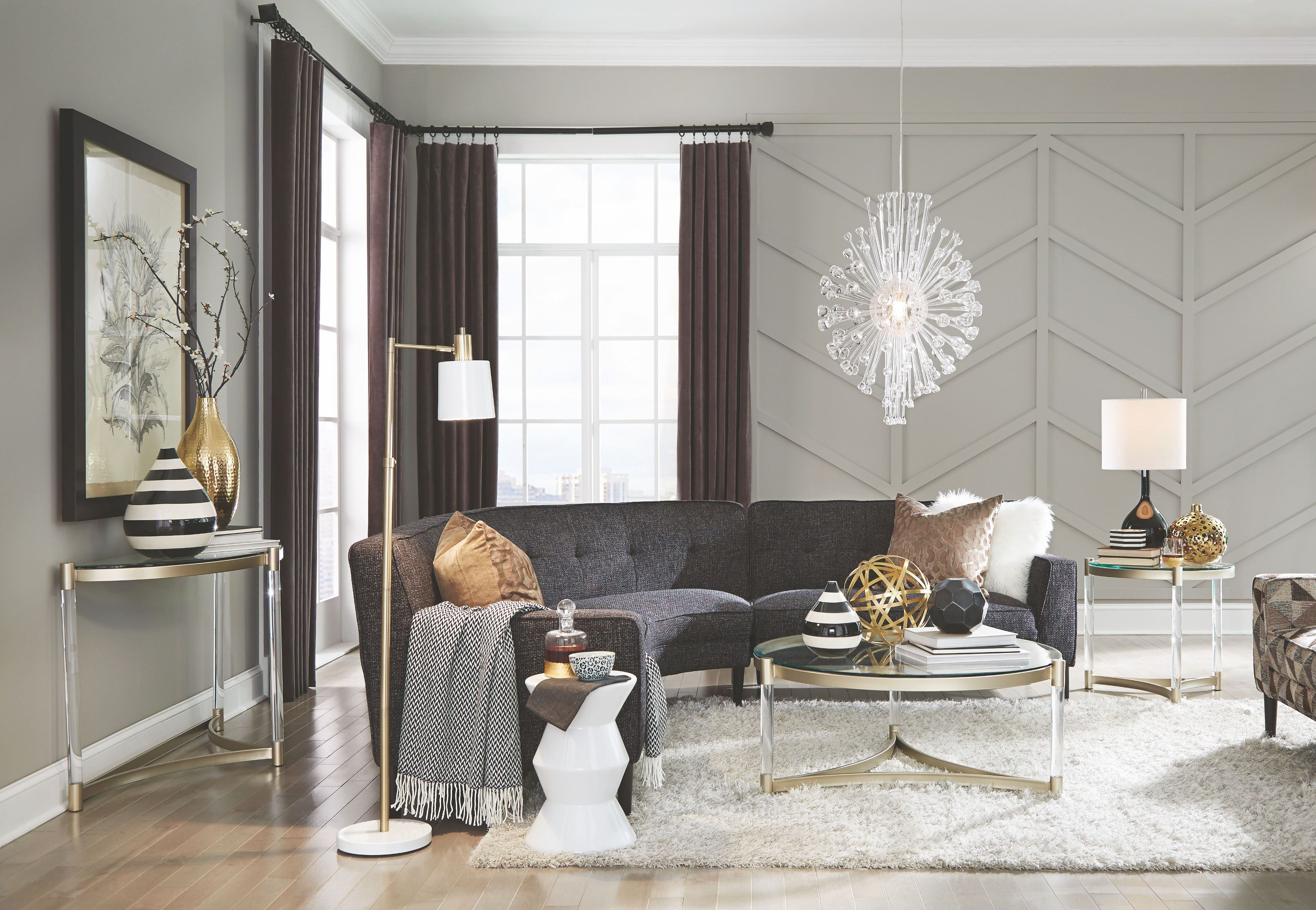 Silas Platinum Round Occasional Table Set by Magnussen | 1StopBedrooms