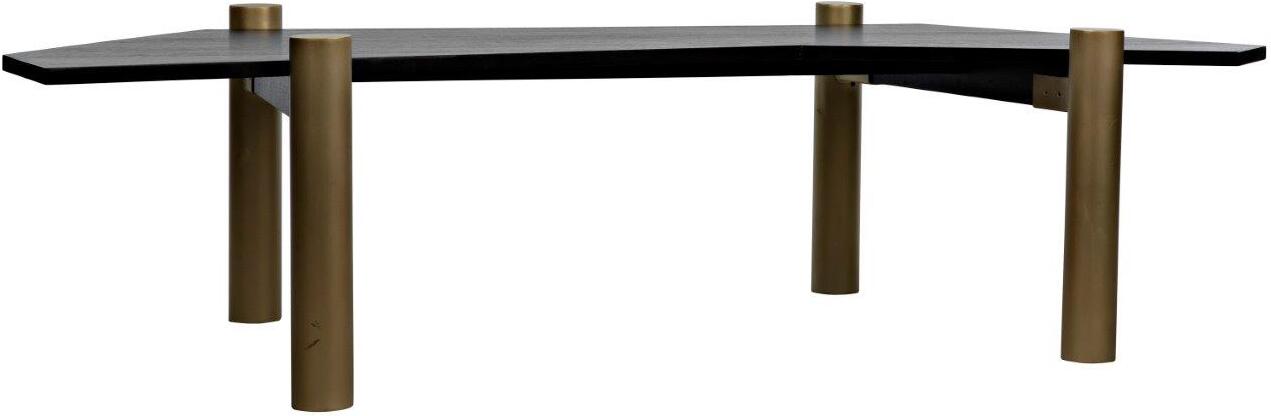 Tabu Coffee Table In Brass Finished Legs With Ebony Walnut Top by Noir ...