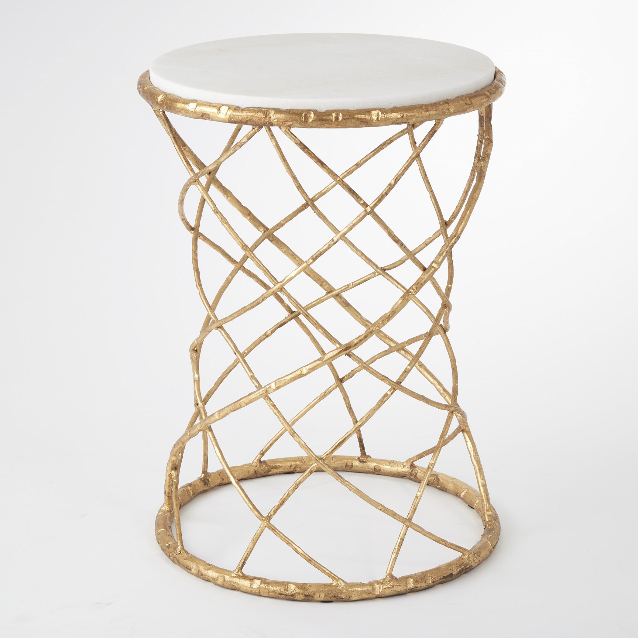 Tango Accent Table In Gold Leaf by Global Views | 1StopBedrooms