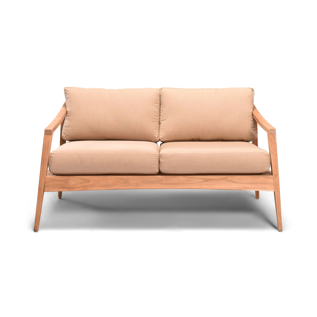 Tango Loveseat In Heather Beige and Teak by Harmonia Living | 1StopBedrooms