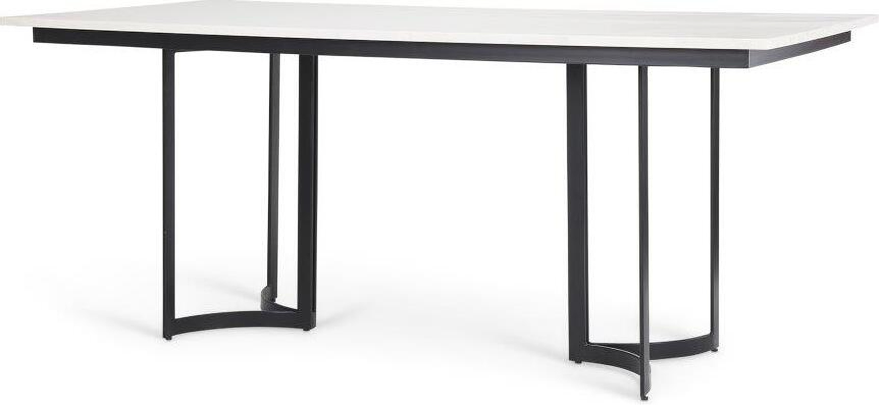 Tanner I Rectangular White Marble With Metal Base Dining Table by ...