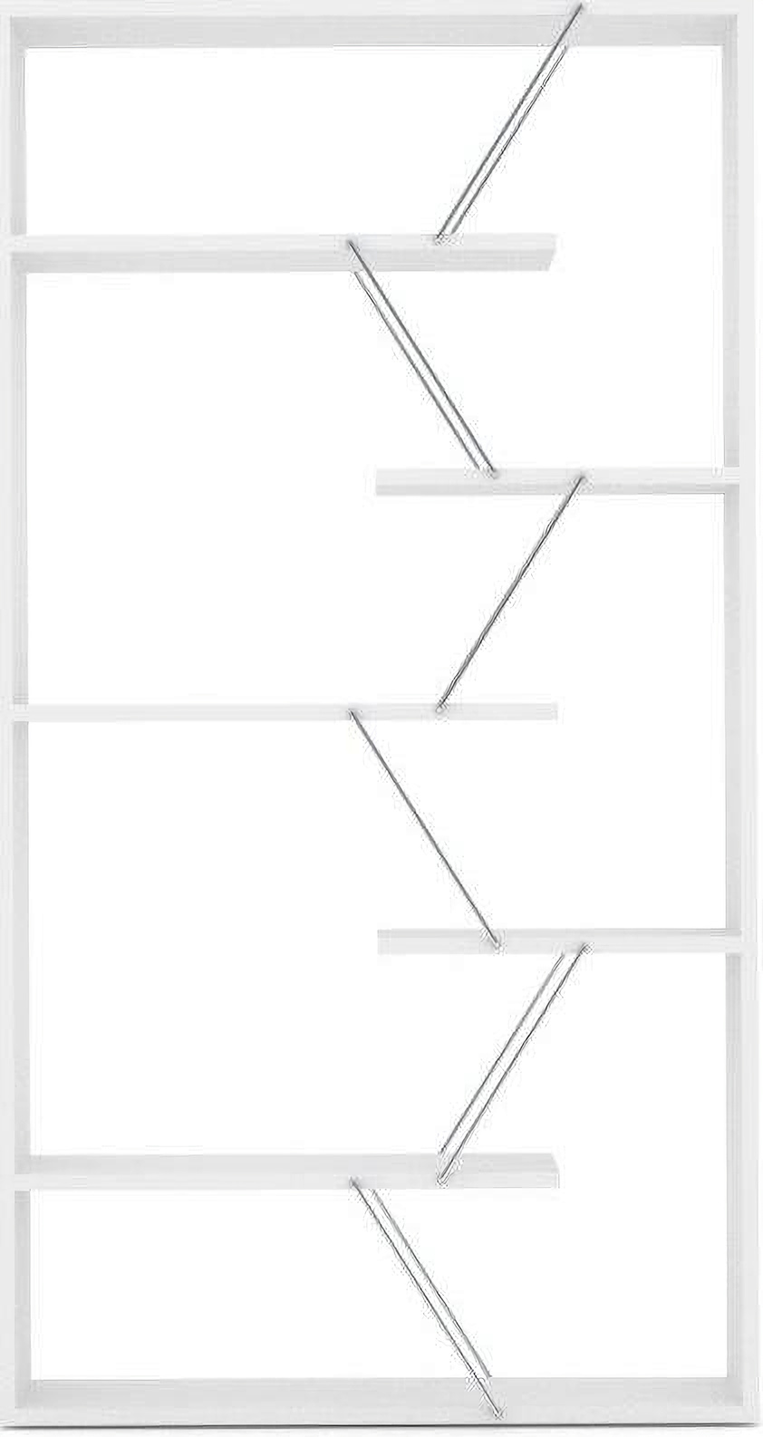 Tars Bookcase In White And Chrome by Furnia | 1StopBedrooms Tars Bookcase In White And Chrome by Furnia | 1StopBedrooms