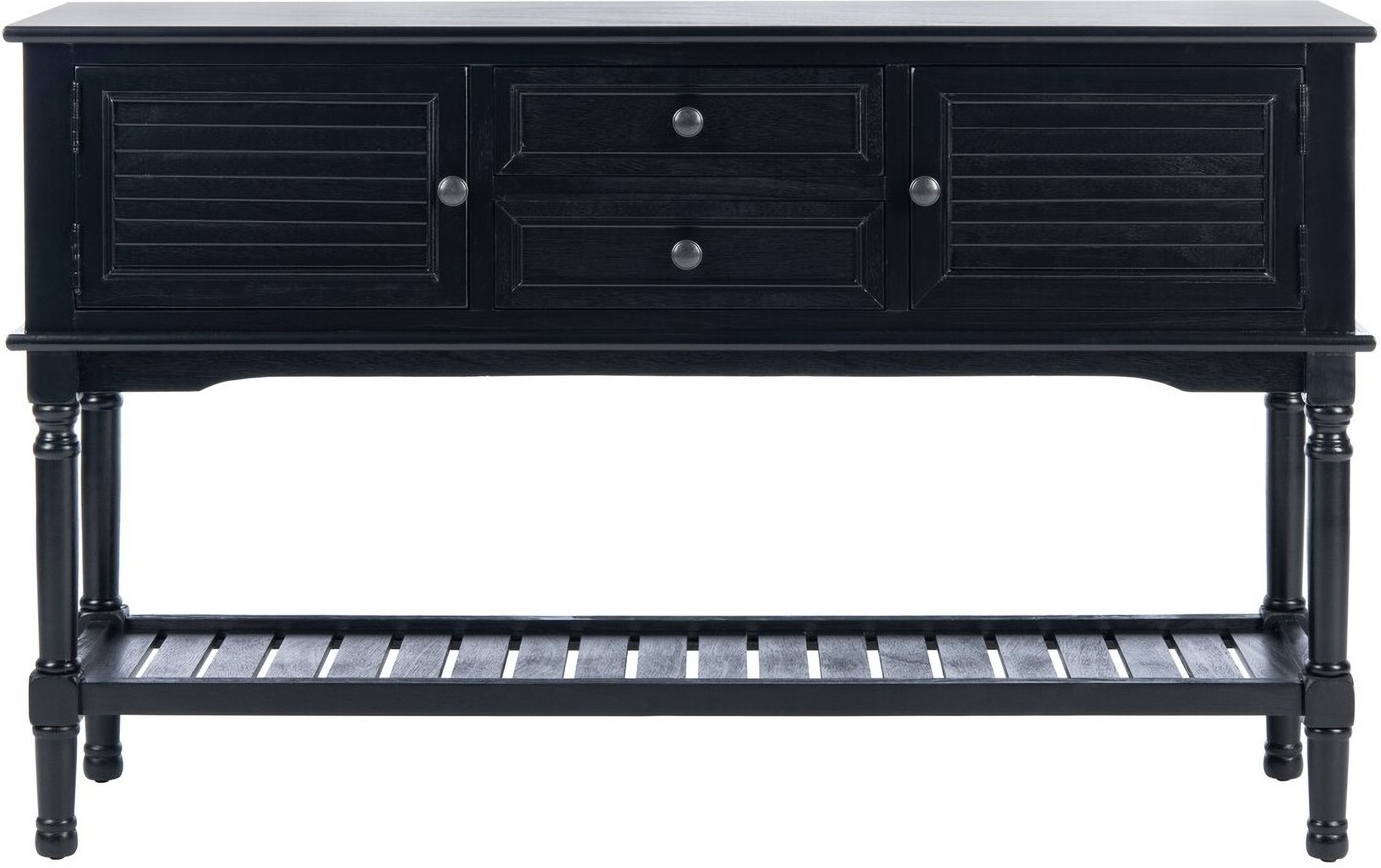 Tate 2Drw 2 Door Console Table in Black by Safavieh | 1StopBedrooms
