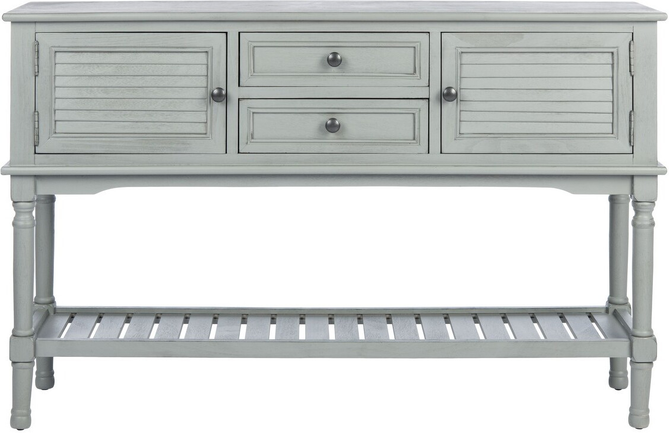 Tate 2Drw 2 Door Console Table in Distressed Grey by Safavieh ...