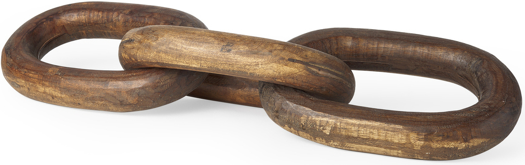 Tayla Wood Large Chain Link In Medium Brown by Mercana | 1StopBedrooms