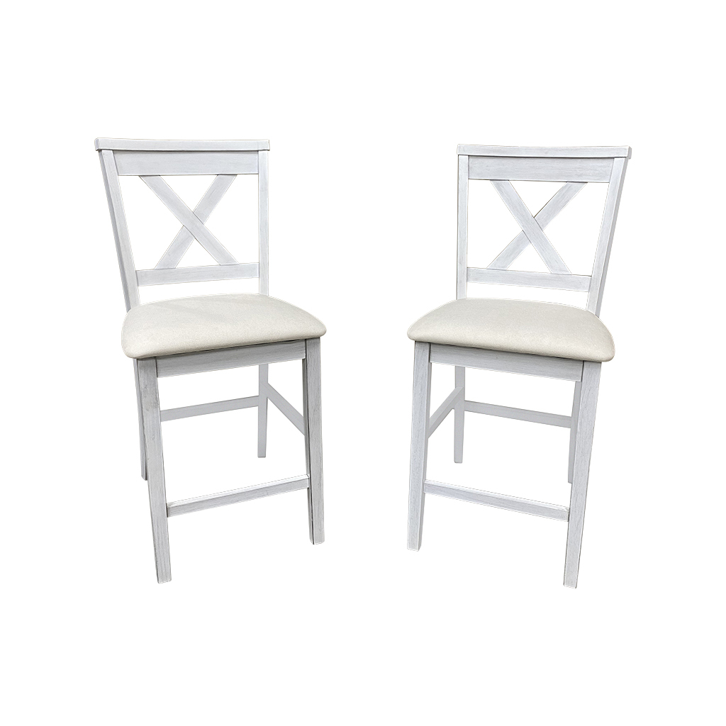 Taylor X-Back Counter Stools - Set of 2 In Antique White and White by ...