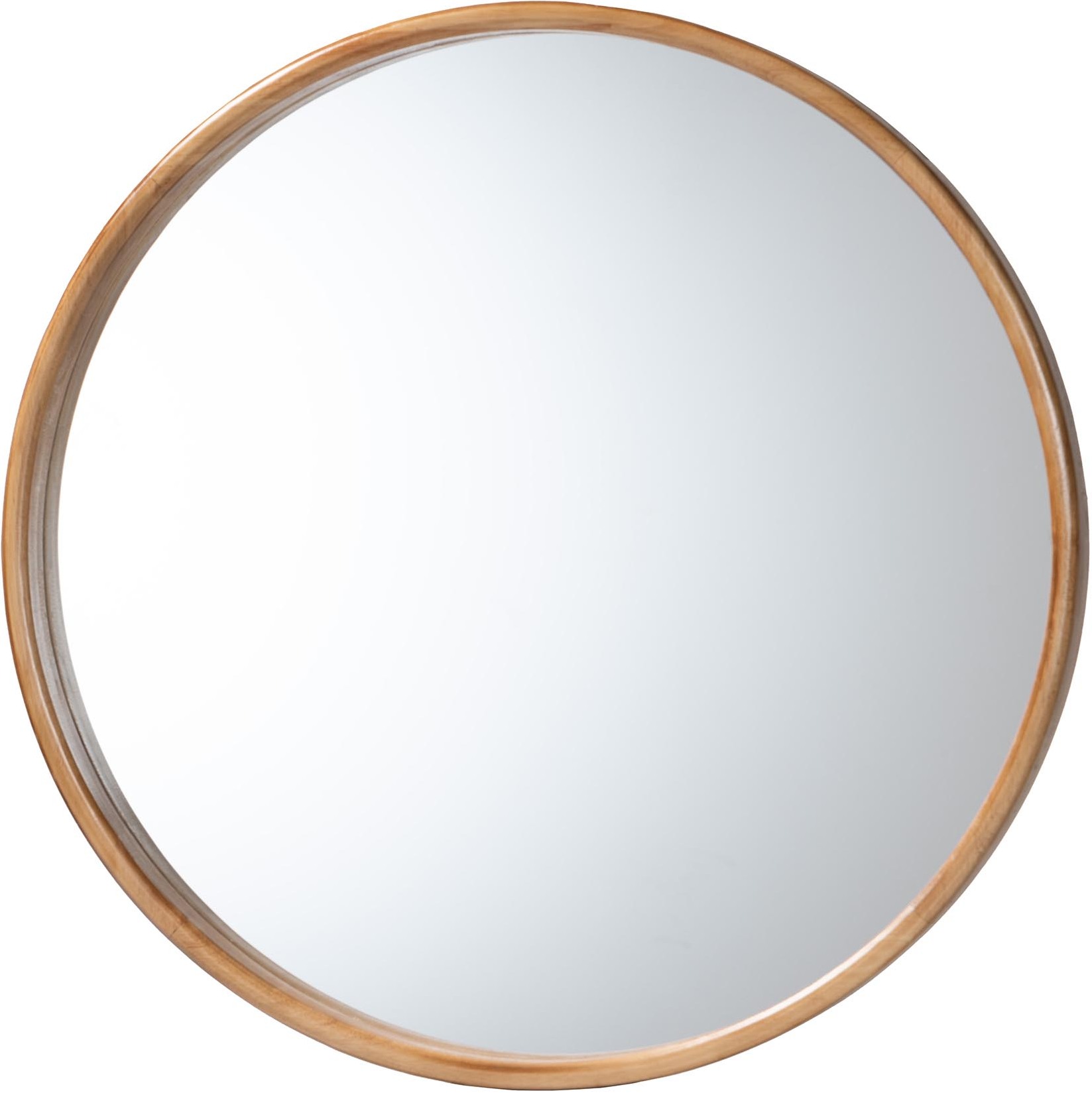 Tazara Japandi Round Accent Wall Mirror In Natural by Baxton Studio ...
