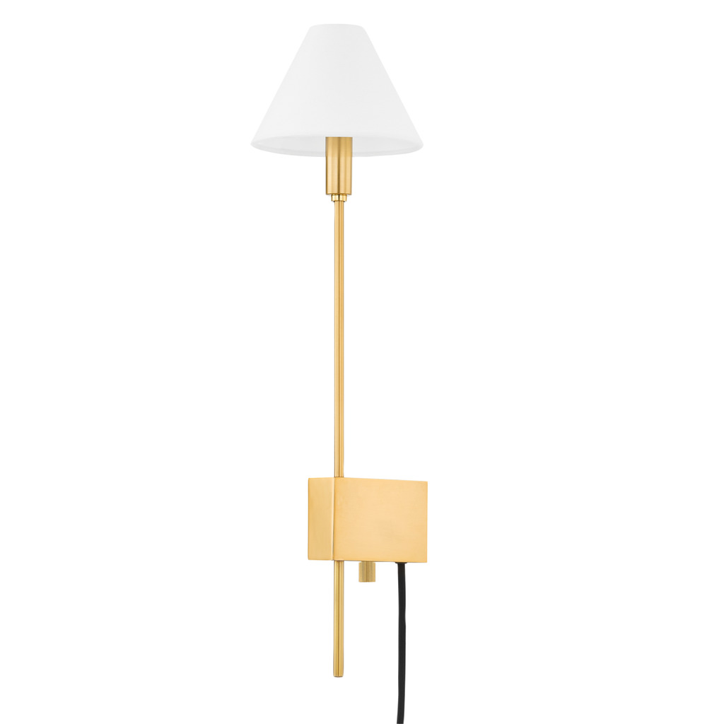 Teaneck Plug-In Sconce In Aged Brass by Hudson Valley Lighting ...