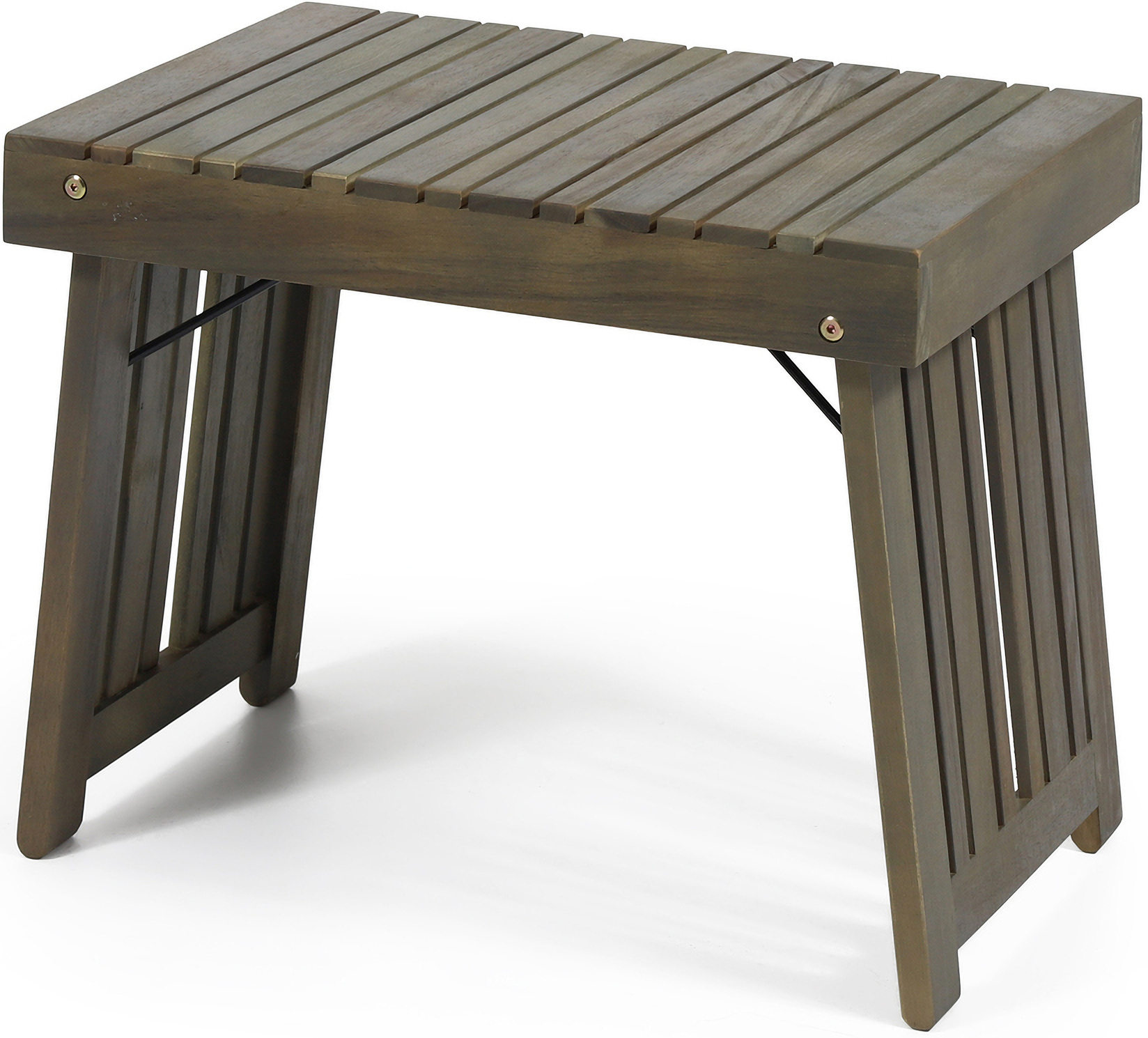 Temptation Outdoor Foldable Side Table with Slat Design In Grey by ...