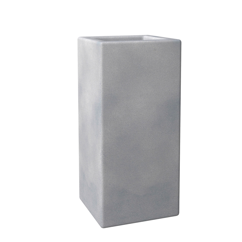 Terra Poly Stone 13 x 13 Inch Planter In Aged Concrete by LeisureMod ...