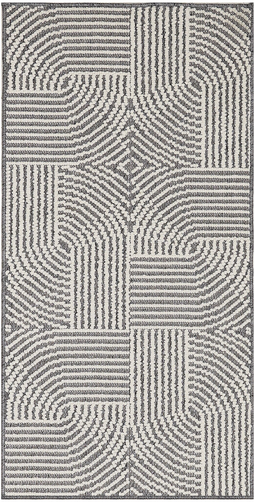 Textured Home Modern 2'2" x 3'9" Indoor Rug In Charcoal and Ivory by ...