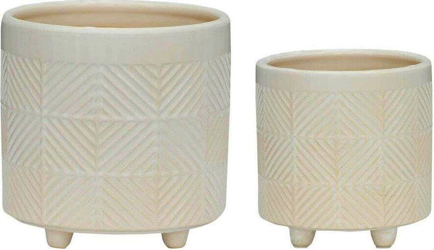 Textured Planters Set of 2 In Shiny White by Sagebrook | 1StopBedrooms