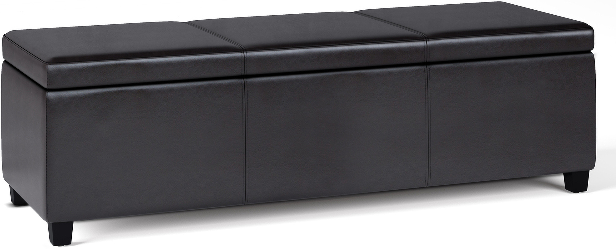 Thalass 53.9 Inch Upholstered Ottoman Bench with Storage and Block Legs ...
