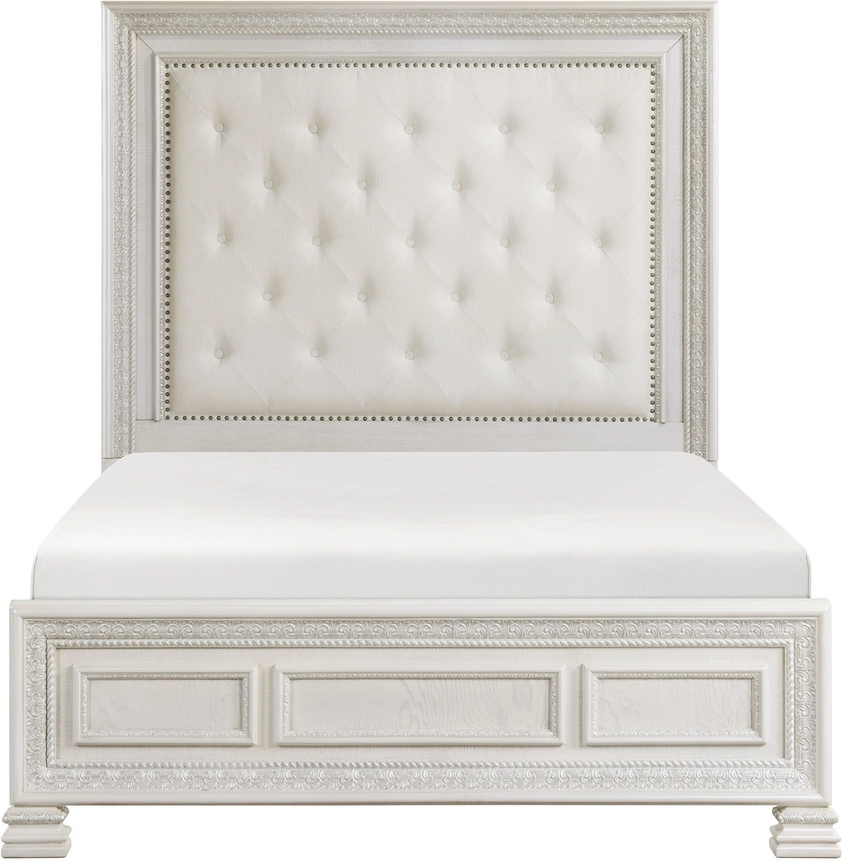 Theodora California King Panel Bed In White by Homelegance | 1StopBedrooms