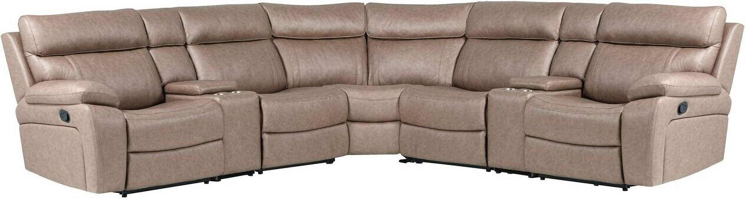 Theon 7 Piece Modular Manual Reclining Sectional and Entertainment ...