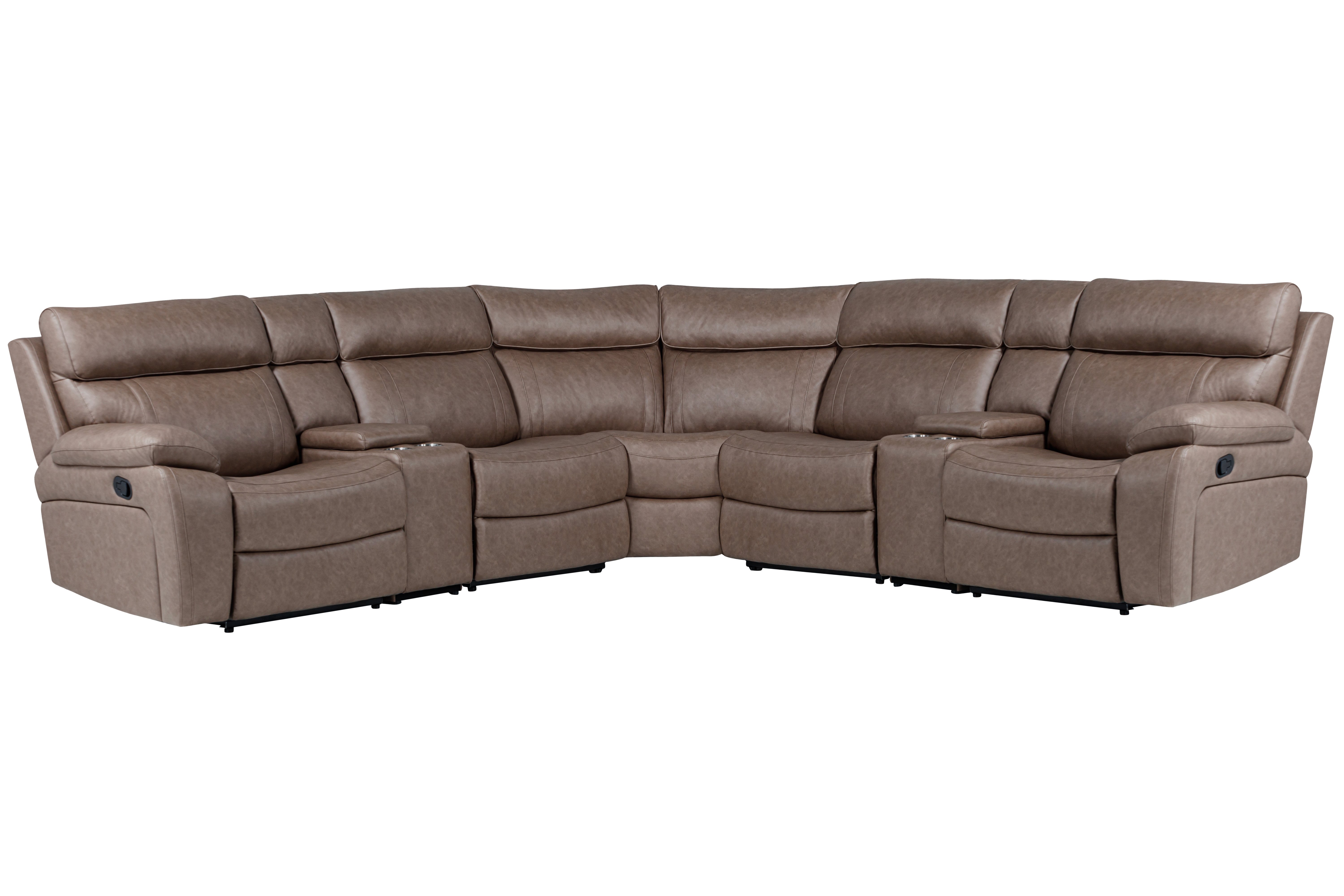 Theon 7 Piece Modular Manual Reclining Sectional and Entertainment ...