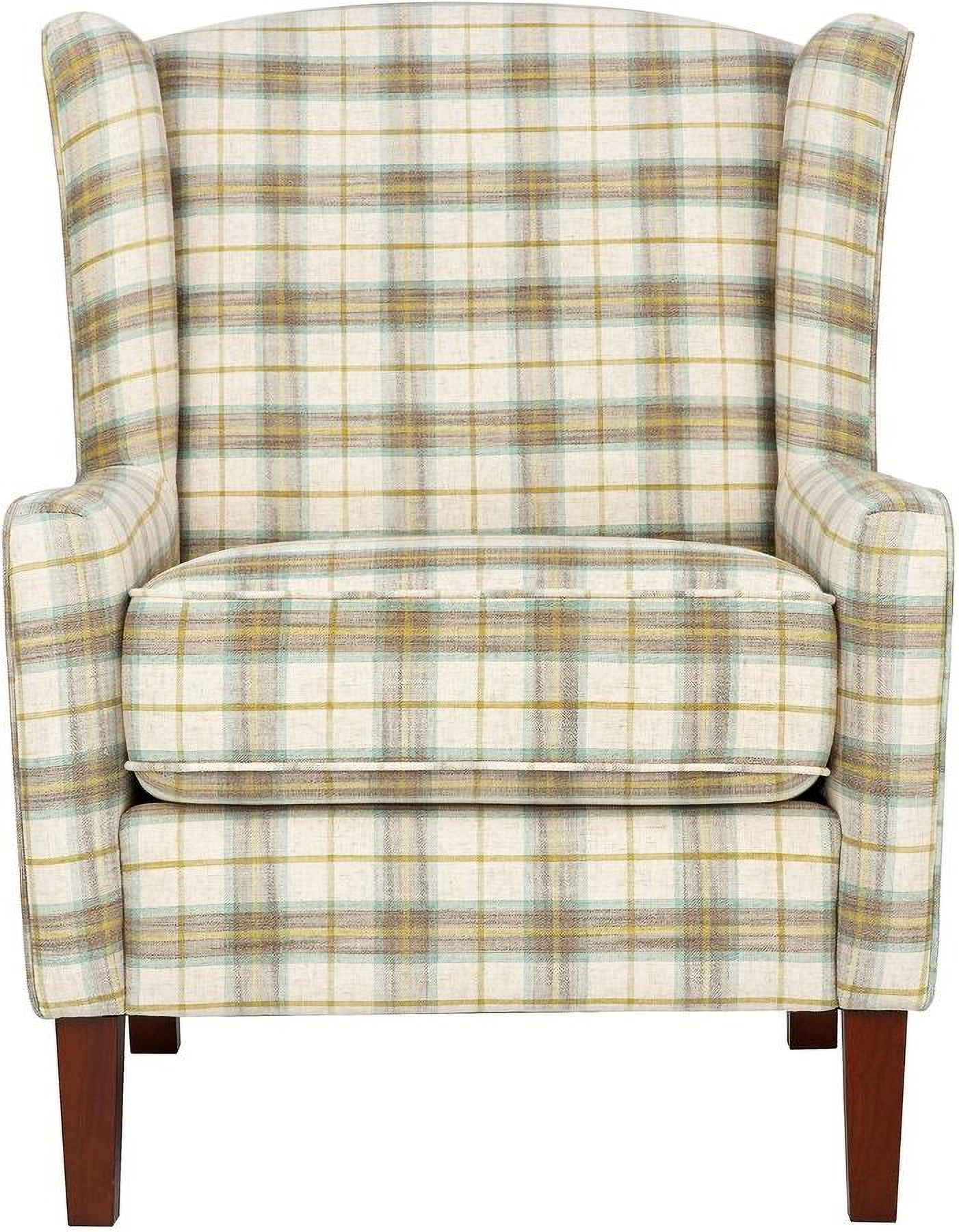 Thompson Wingback Upholstered Accent Chair In Brown Plaid by Jofran ...