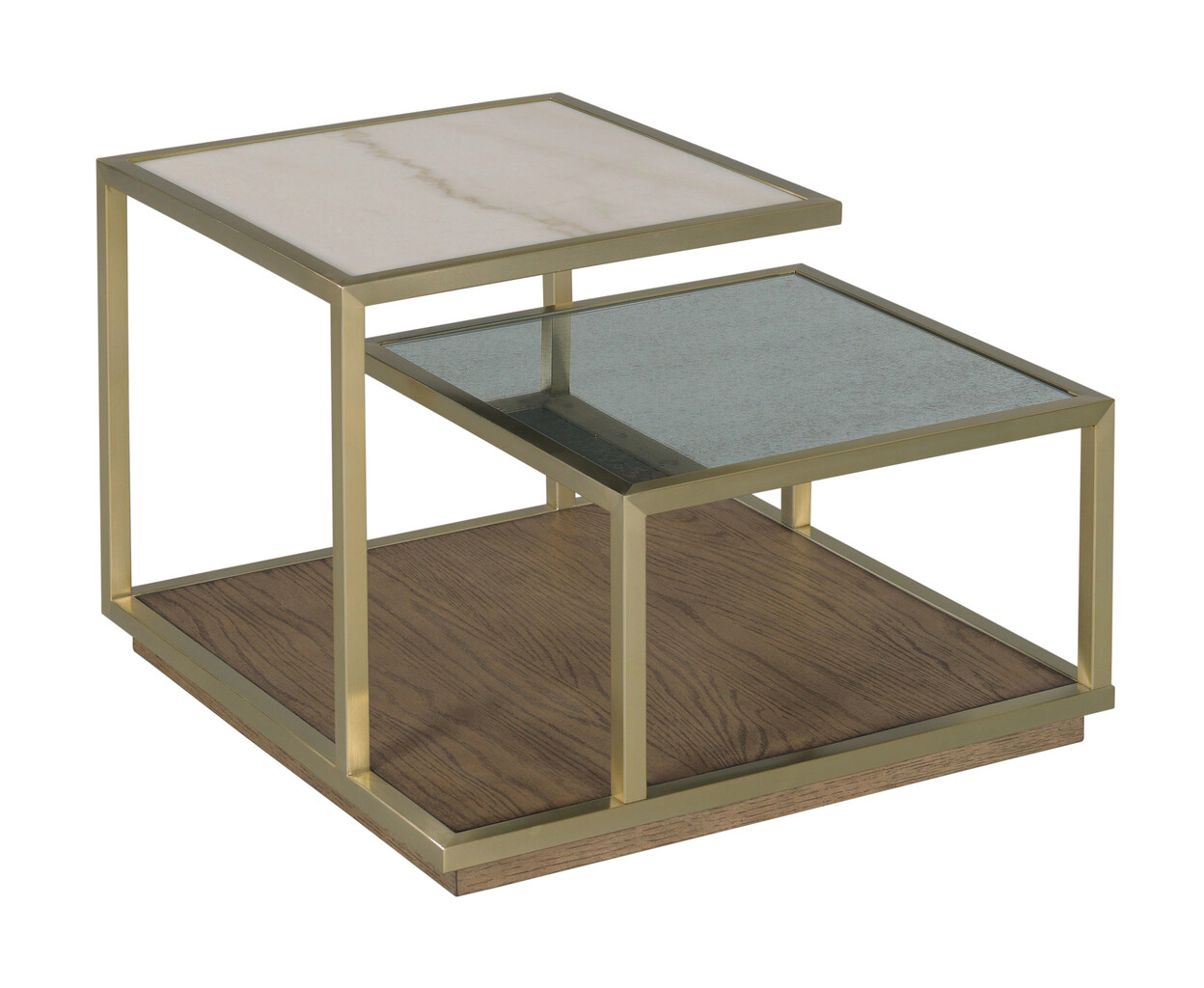 Tiered Bunching Cocktail Table In Matte Gold by Hammary | 1StopBedrooms