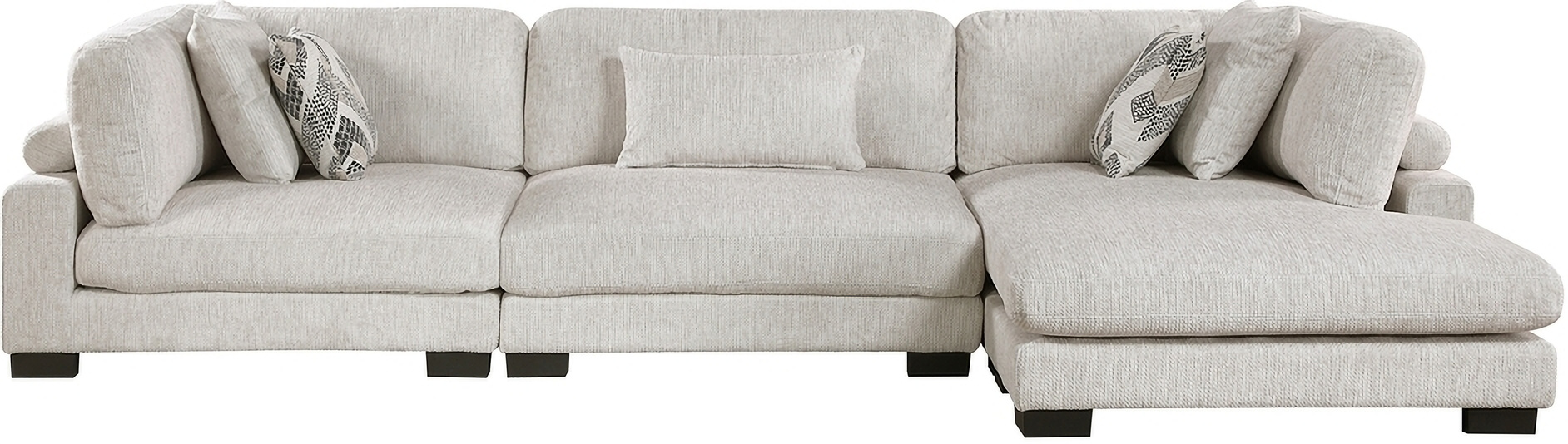 Tinley 3-Piece Modular Sectional with Chaise In Beige by Homelegance ...