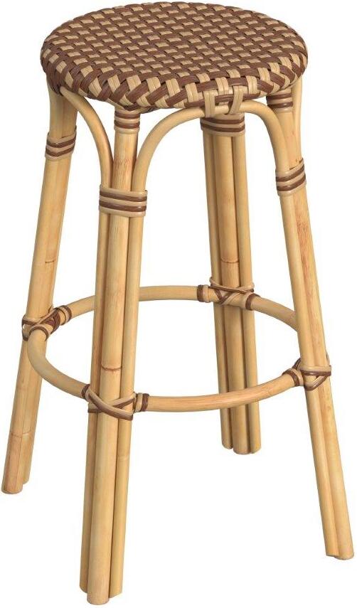 Tobias Brown Round Rattan Bar Stool by Butler Specialty Company ...