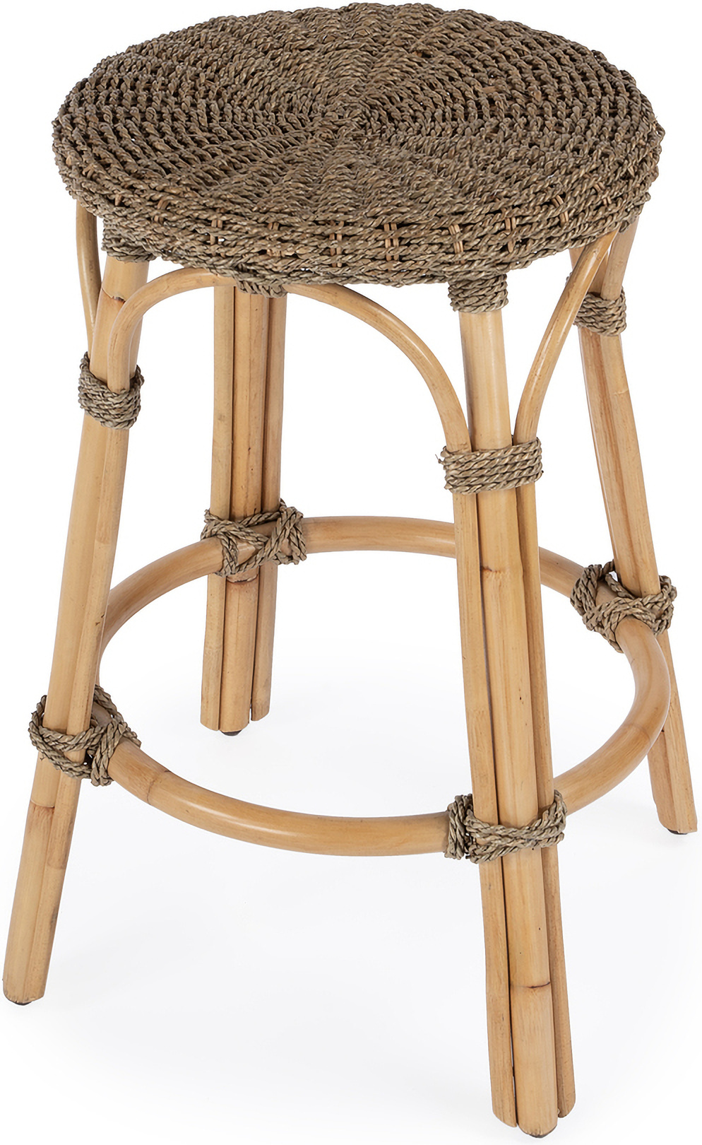 Tobias Rattan Round 24 Inch Counter Stool In Brown by Butler Specialty ...