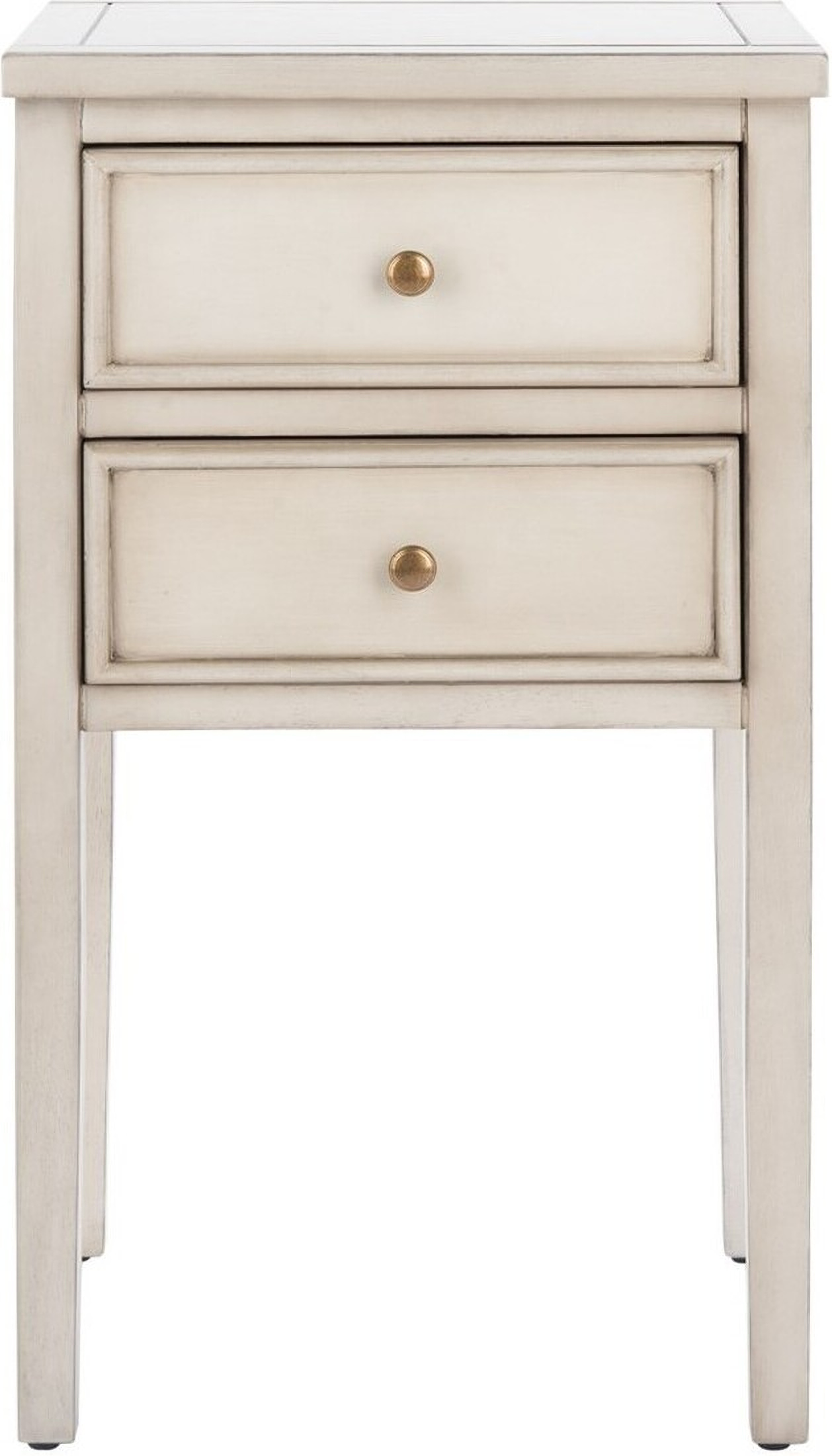 Toby White Birch End Table with 2 Storage Drawers by Safavieh ...