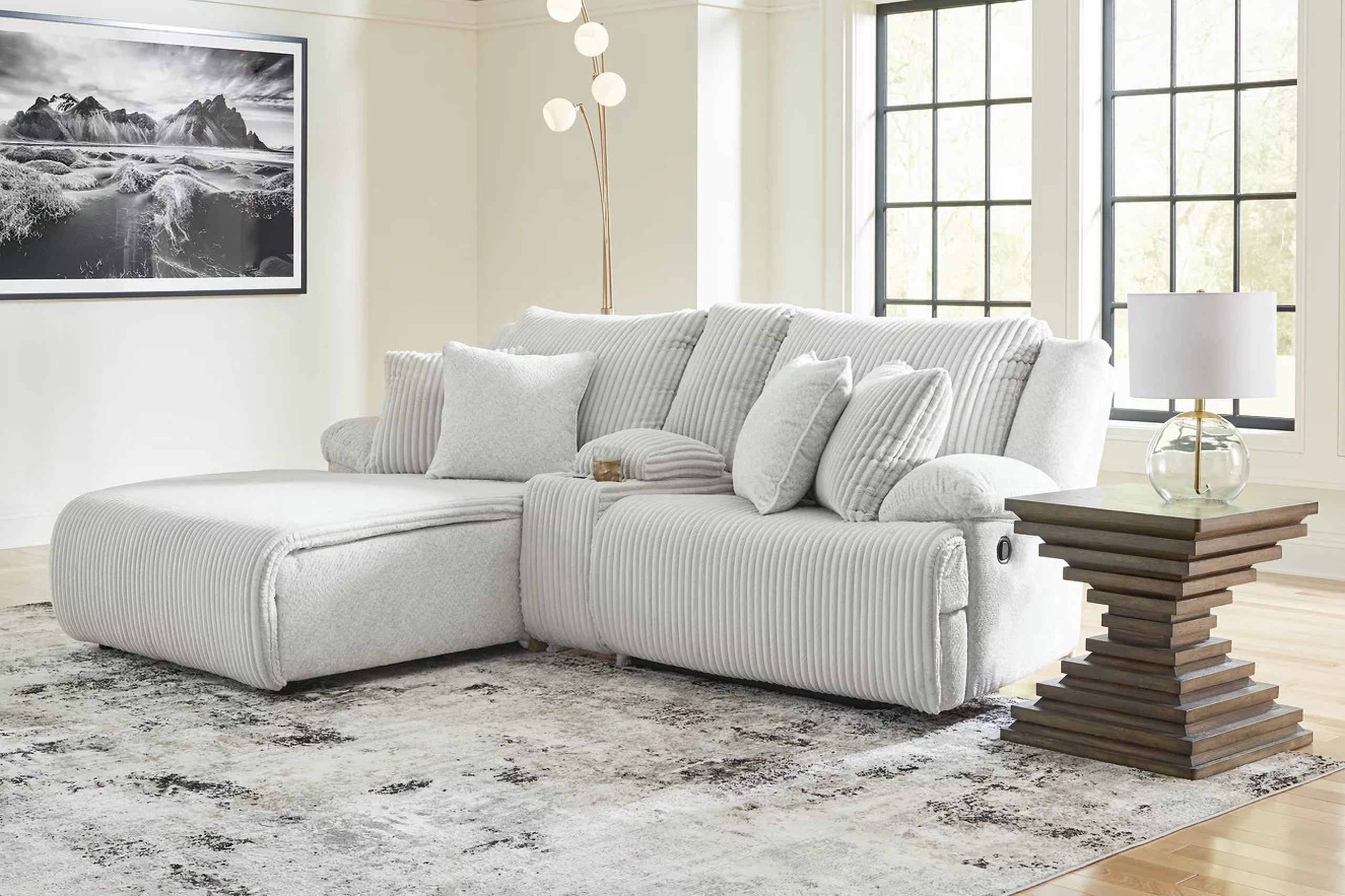 Top Tier 3-Piece LAF Reclining Sectional Sofa with Chaise In Alloy by ...