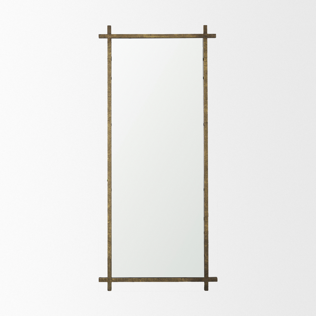 Tori Textured Metal Cross Frame Wall Mirror In Gold by Mercana ...