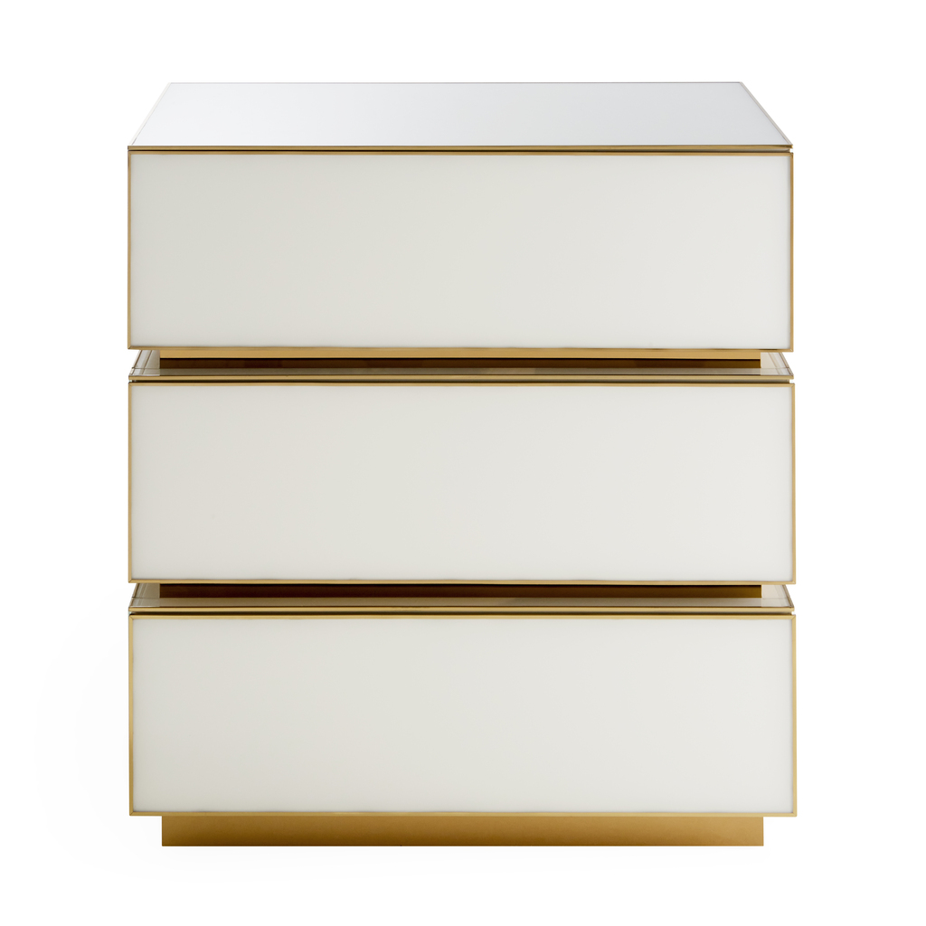Torino Three-Drawer Chest In Ivory by Jonathan Adler | 1StopBedrooms