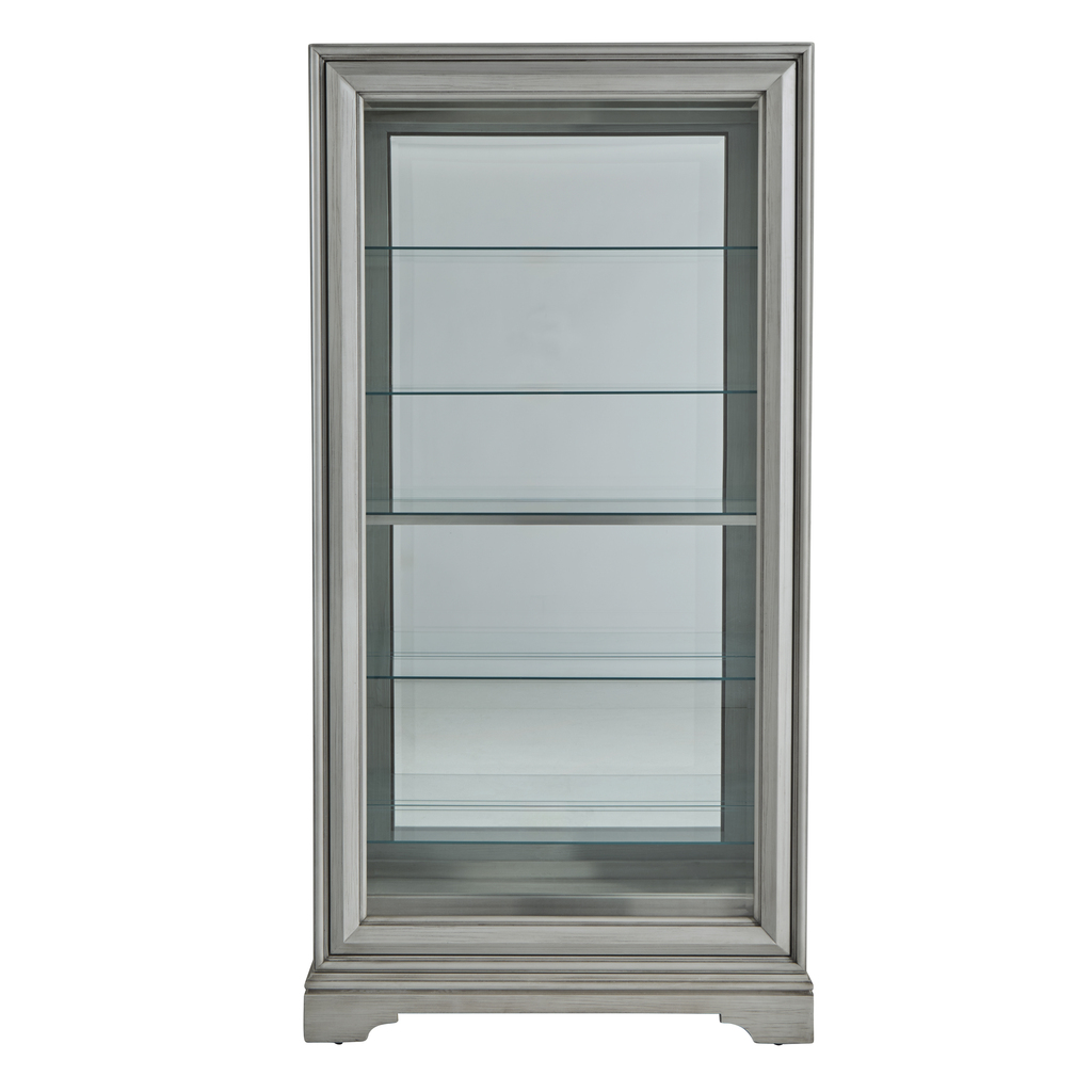 Traditional Sliding Door Curio In Gray by Pulaski | 1StopBedrooms