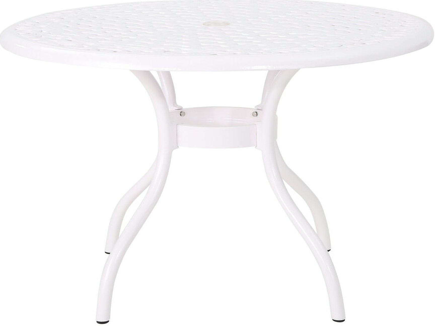 Tranquilius 48 Inch Outdoor Round Dining Table with Lattice Tabletop ...