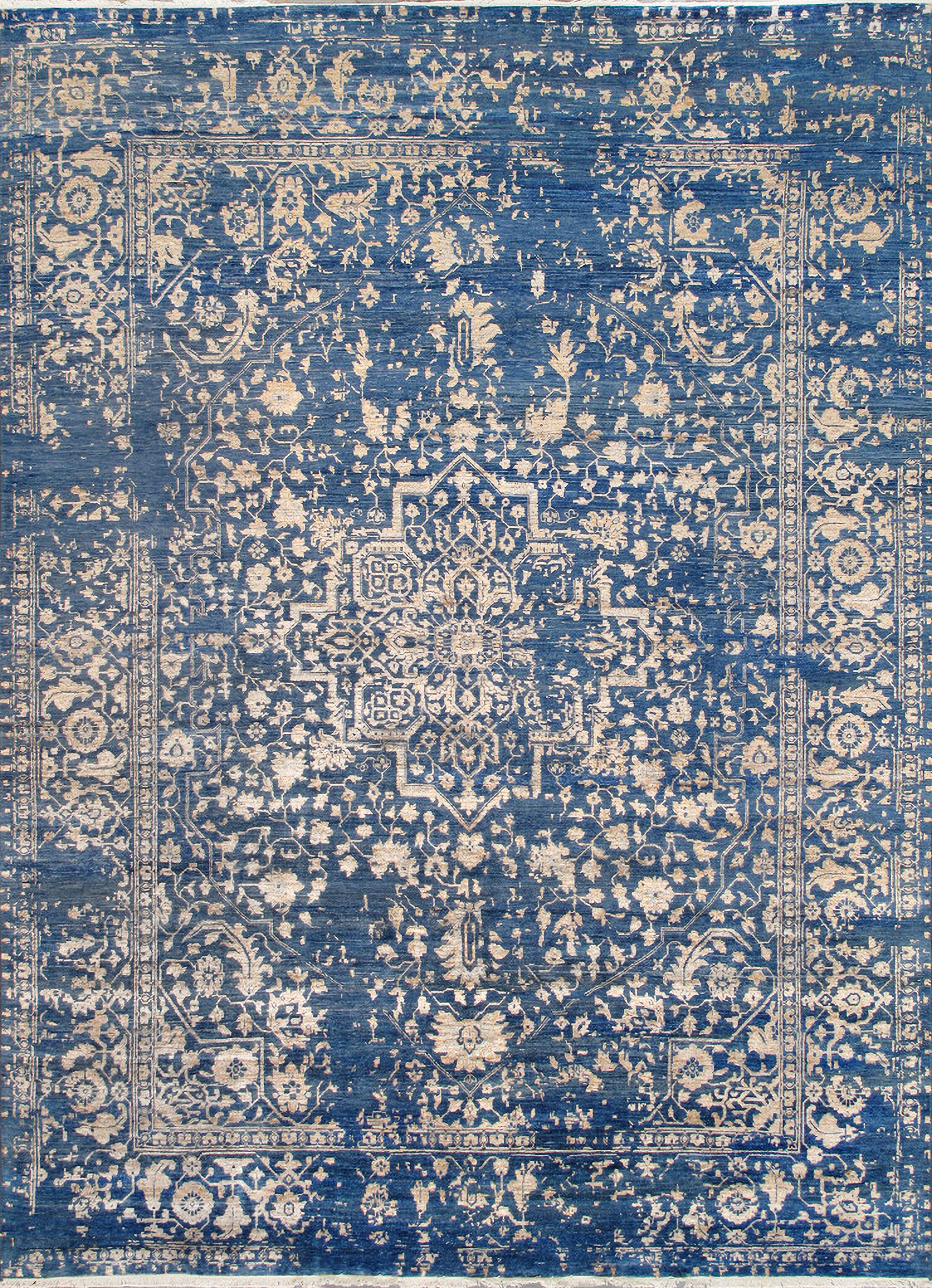 Transitional Collection Hand-Knotted Bsilk and Wool Area Rug- 9' x 12 ...