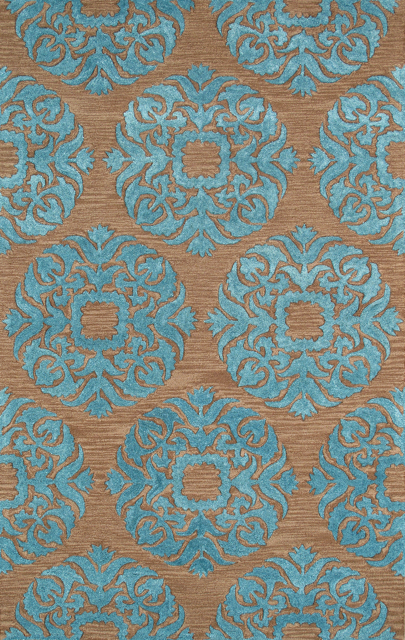 Transitional Collection Hand-Tufted Silk and Wool Area Rug- 5' x 8' In ...