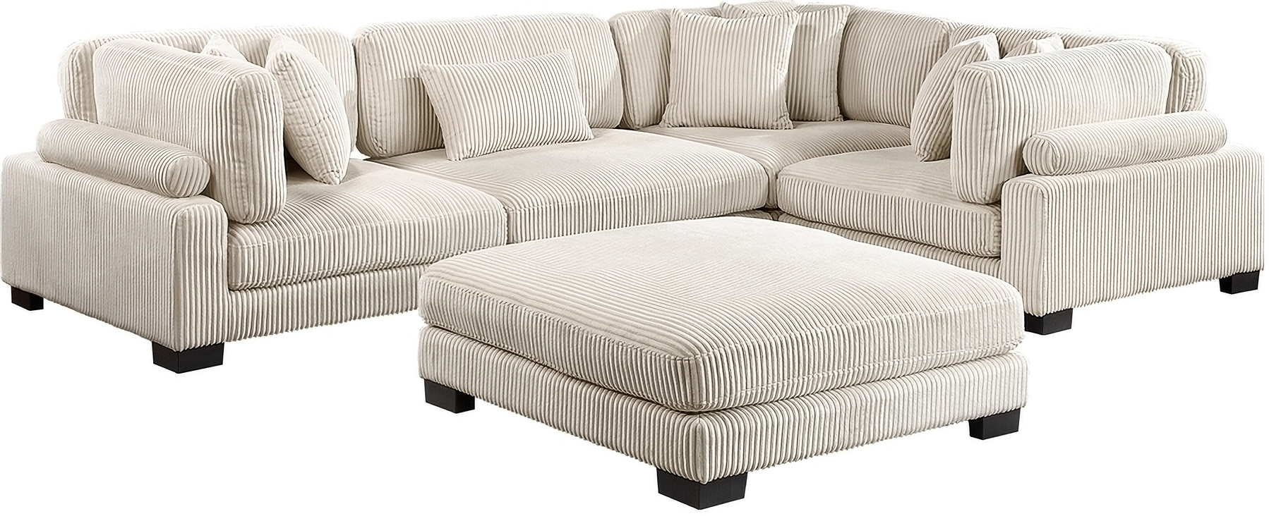 Traverse 5-Piece Modular Sectional with Ottoman In Beige by Homelegance ...
