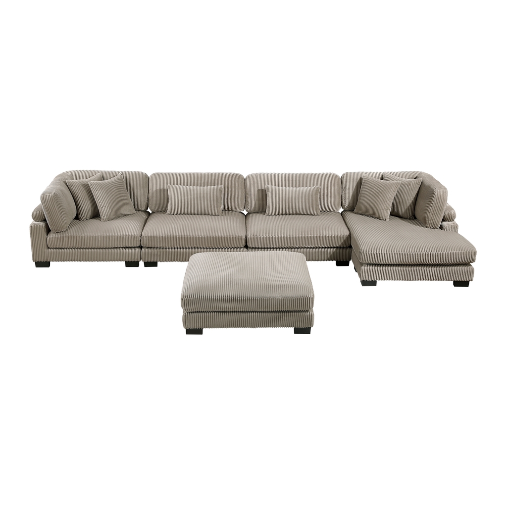 Traverse 5-Piece Modular Sectional with Reversible Chaise and Ottoman ...