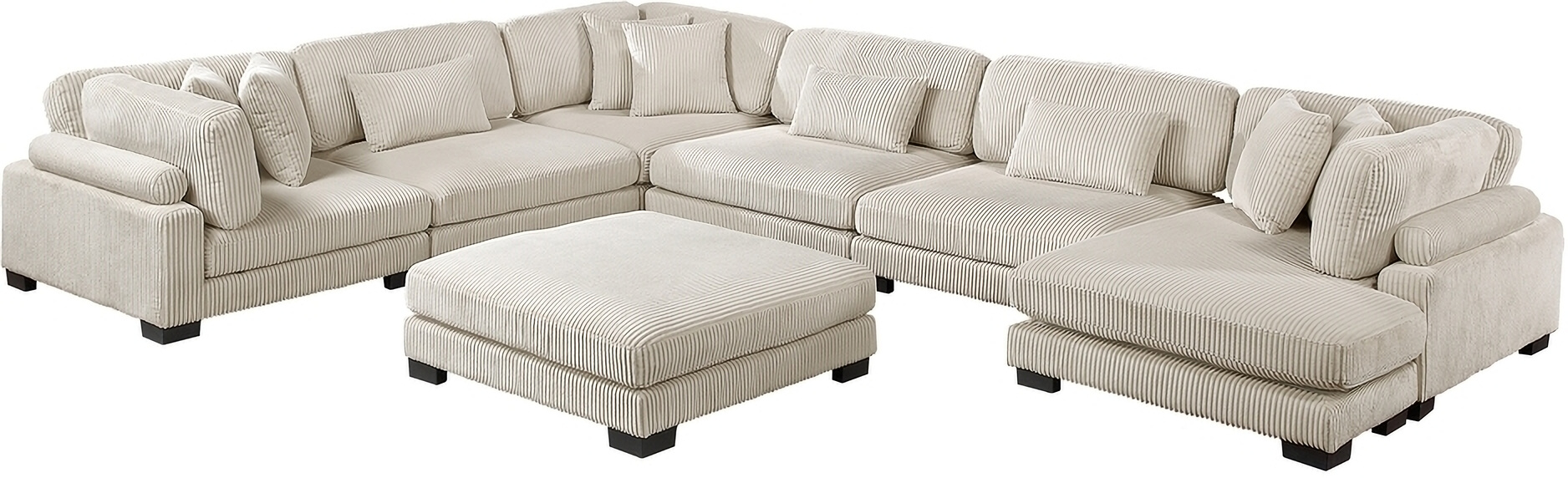 Traverse 7-Piece Modular Sectional with Reversible Chaise and Ottoman ...