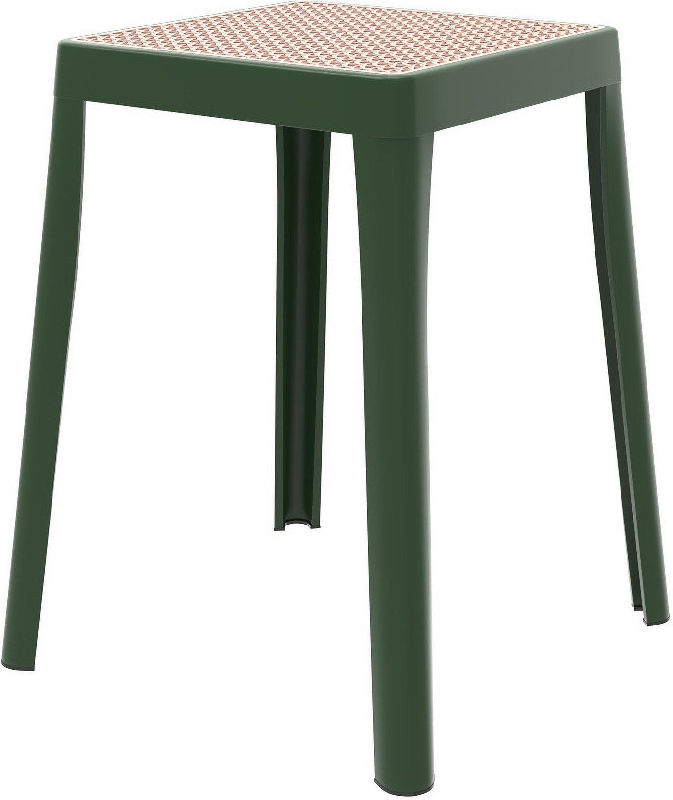 Tresse Stackable Poly Stool In Green by LeisureMod | 1StopBedrooms