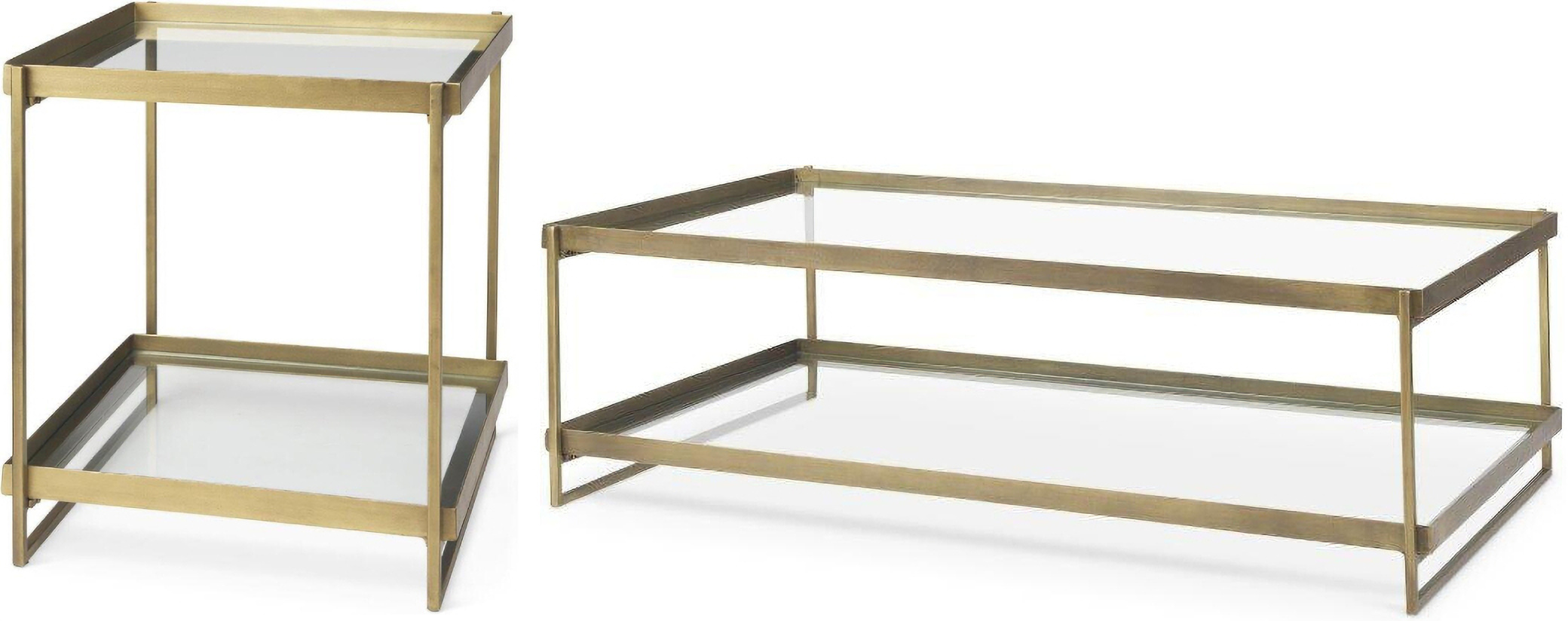 Trey Metal Occasional Table Set In Gold by Mercana | 1StopBedrooms