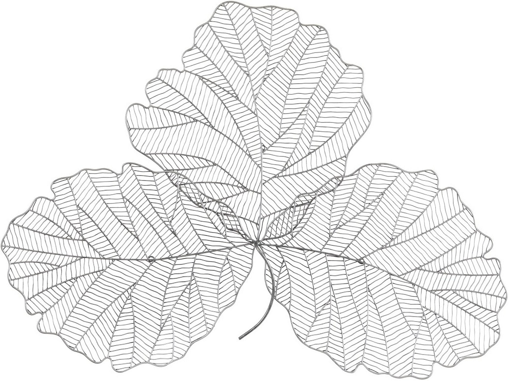 Tri Leaf Wall Art In Silver And Black TH100856 by Phillips Collection | 1StopBedrooms