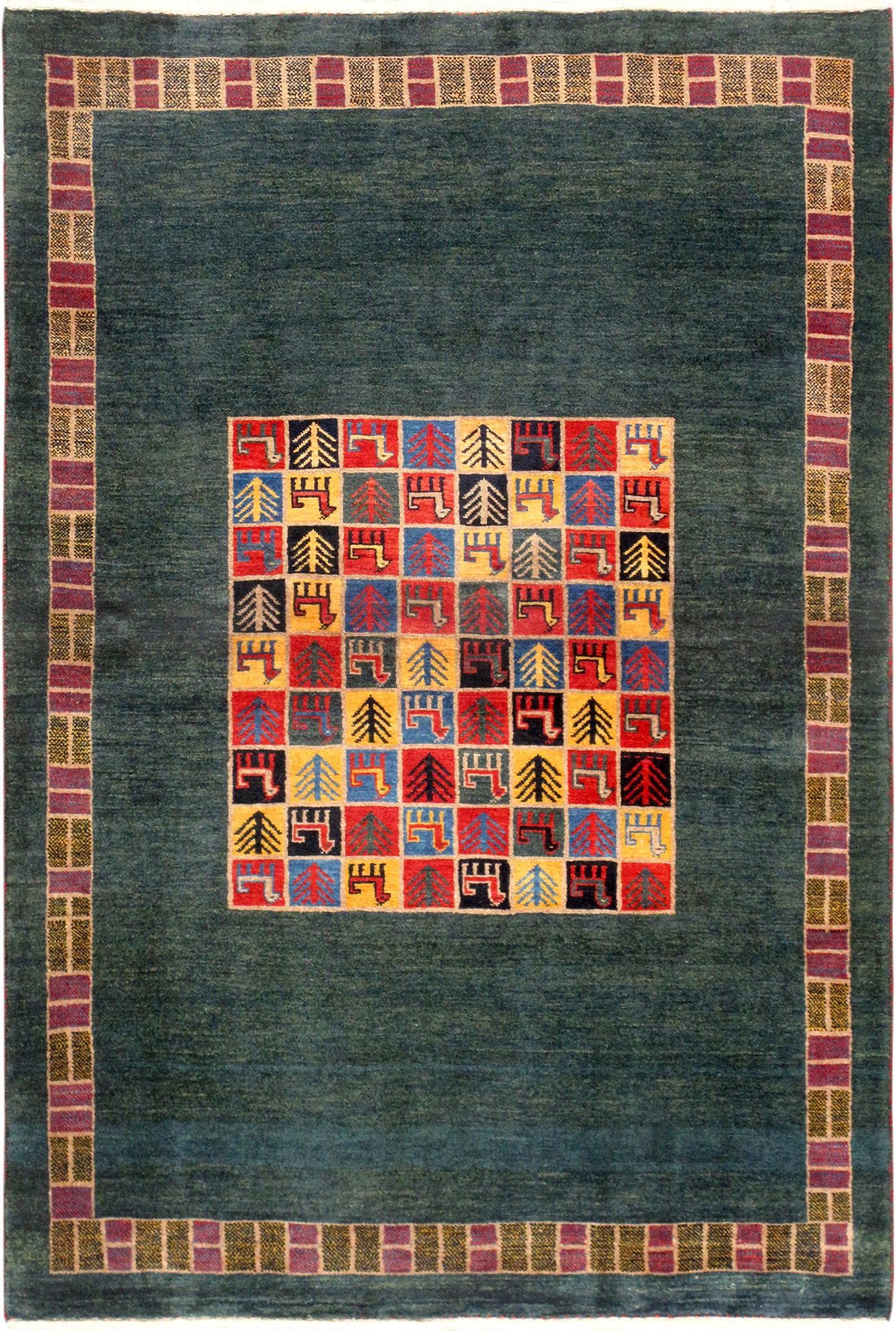 Tribal Collection Hand-Knotted Lamb's Wool Area Rug- 3' 3" x 5' 1" In ...