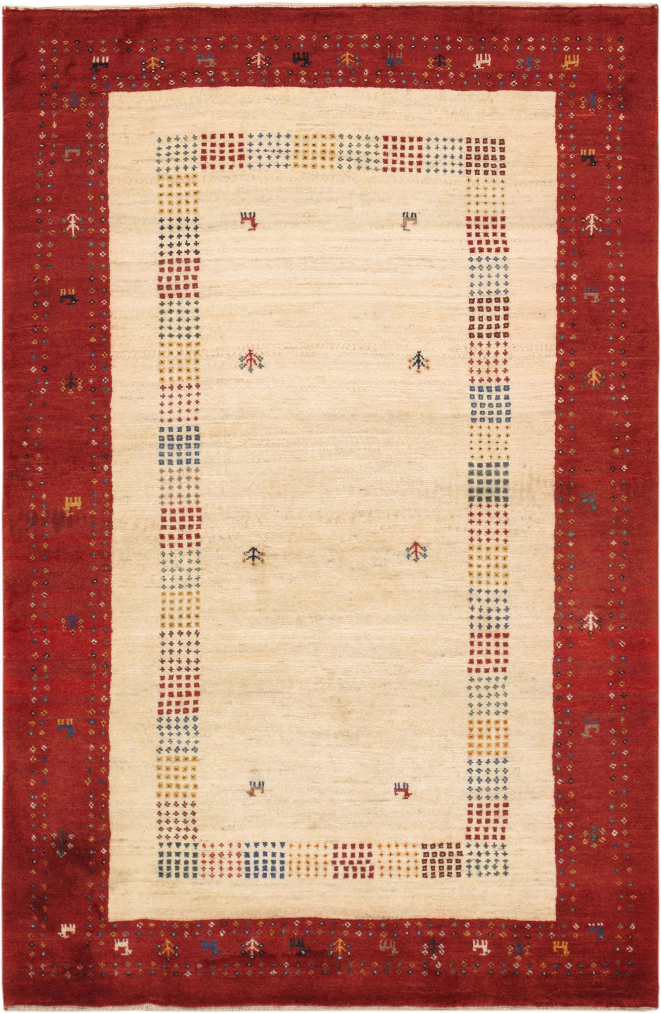 Tribal Collection Hand Knotted Lamb s Wool Area Rug 3 4 X 5 3 In