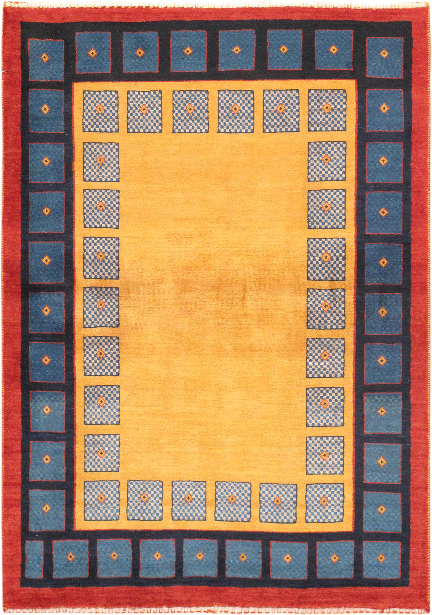 Tribal Collection Hand-Knotted Lamb's Wool Area Rug- 3' 5" x 4' 10" In ...