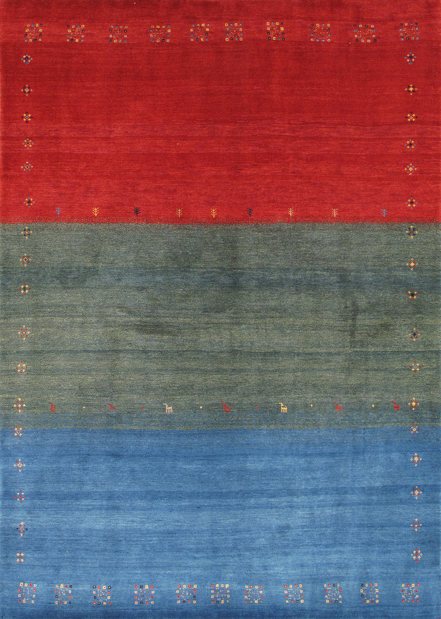 Tribal Collection Hand-Knotted Lamb's Wool Area Rug- 5' 9" x 7' 11" In ...