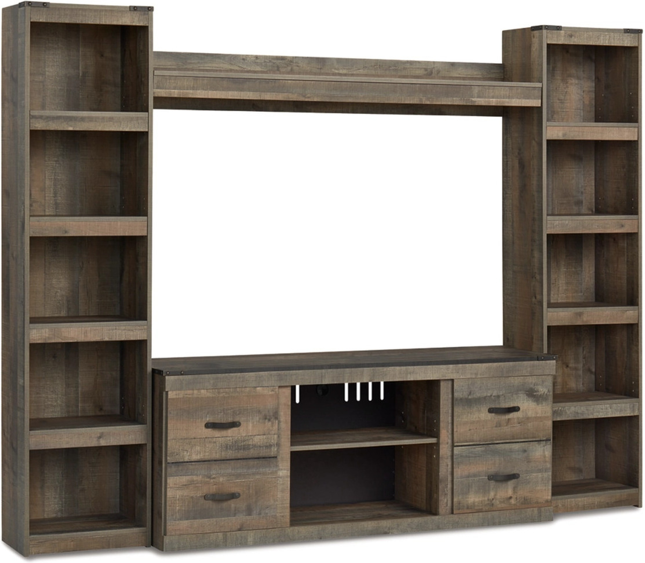 Trinell Rustic Brown 4 Piece Entertainment Wall by Ashley Furniture ...