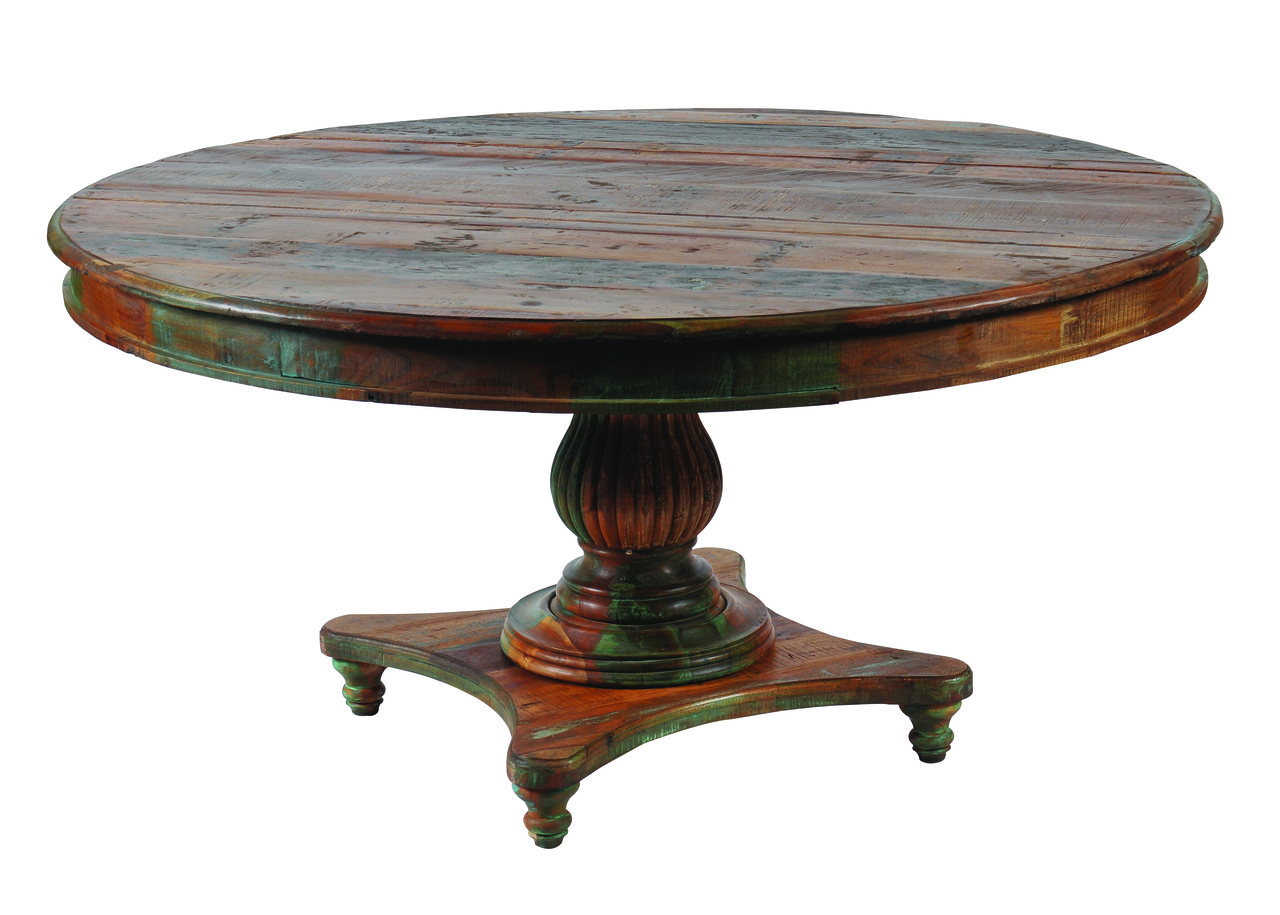 Trinidad 60 Inch Dining Table In Brown and Multi by Moti | 1StopBedrooms