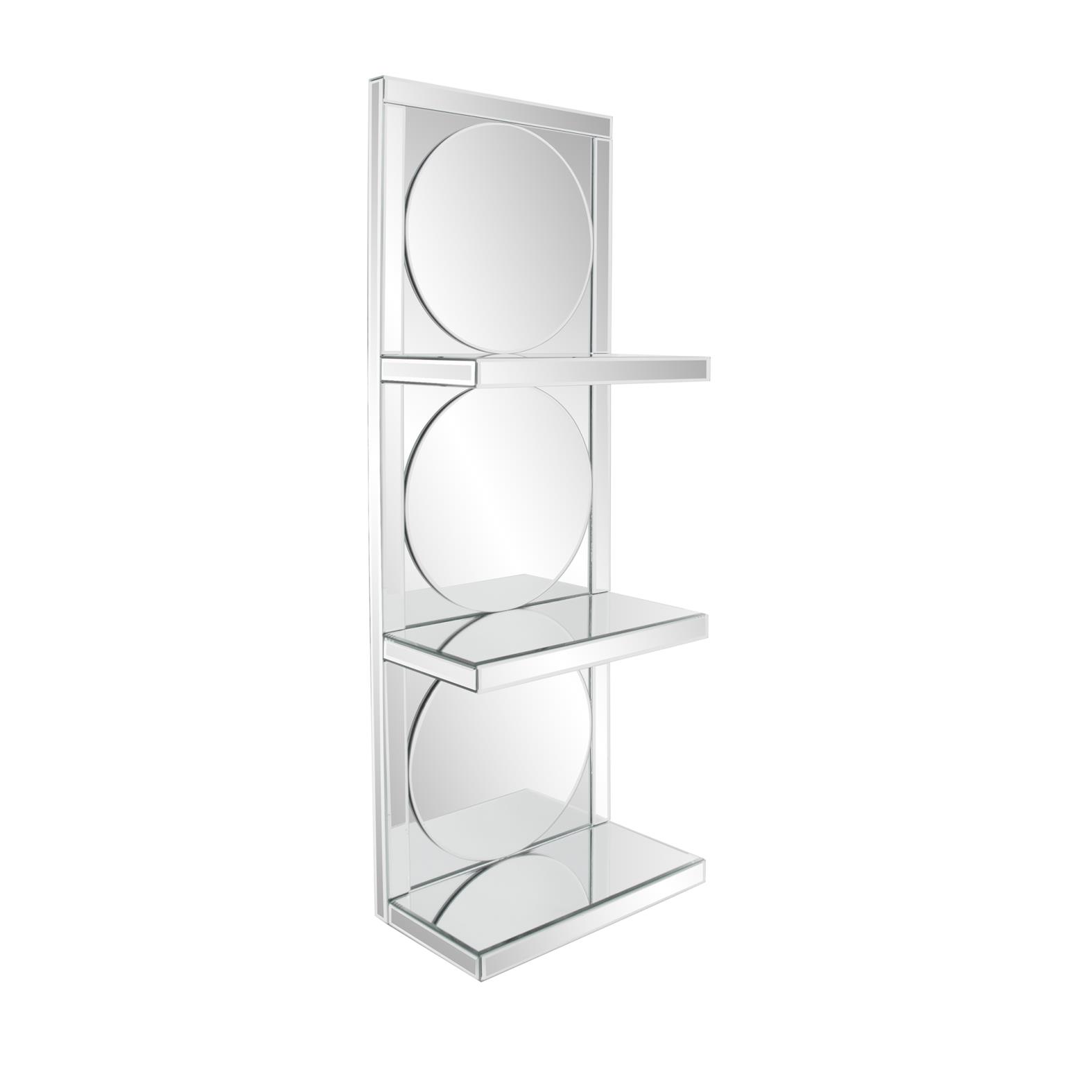 Triplex Mirrored Wall Shelf In Clear by Howard Elliott | 1StopBedrooms