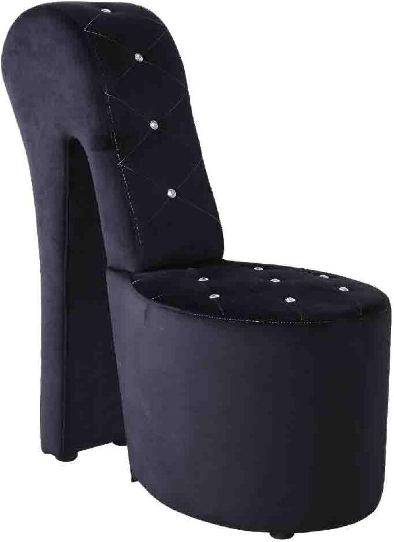 Tristram 19 Inch Velvet High Heel Shoe Chair In Black by Best Master ...
