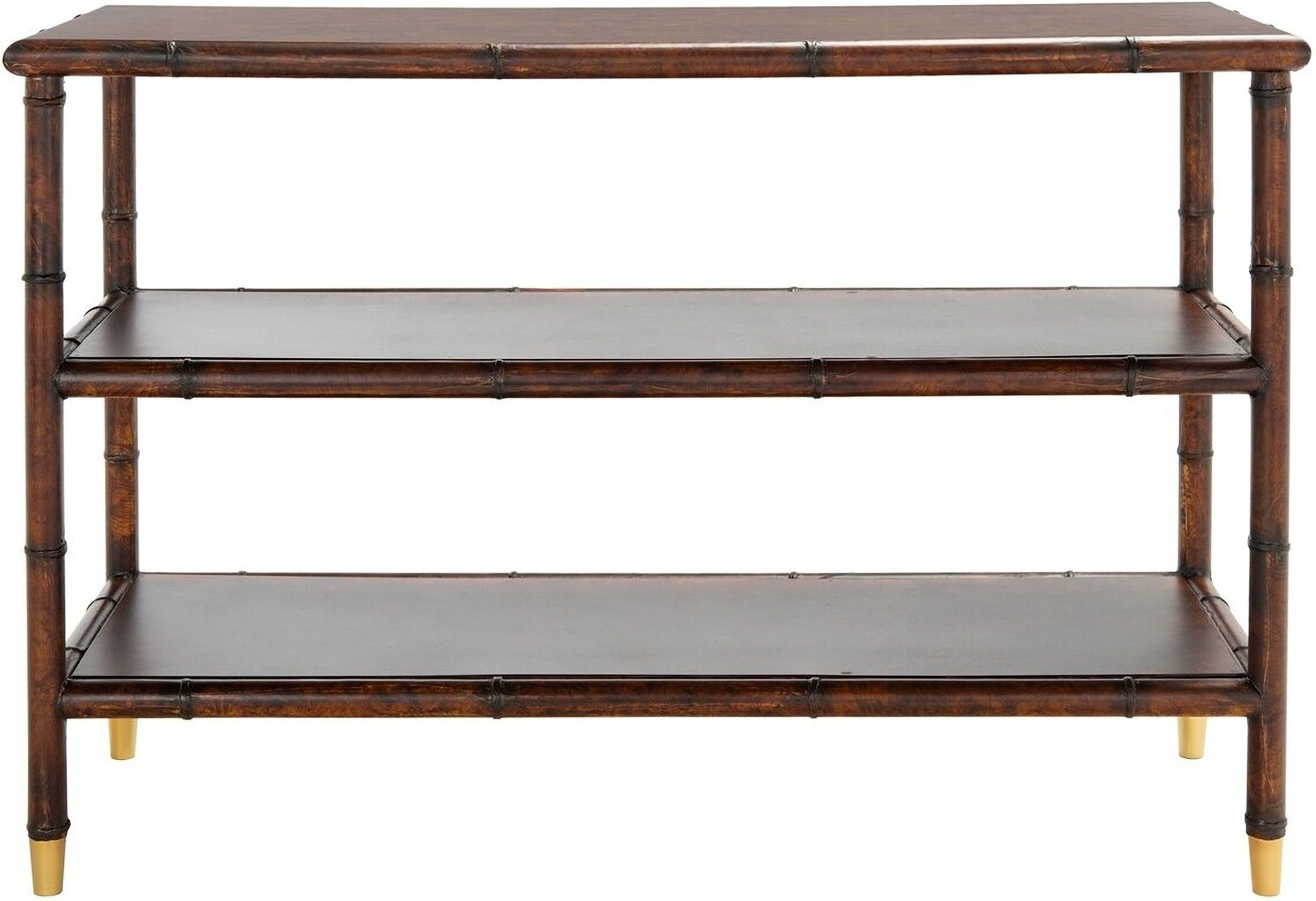Tudor 2 Shelf Console Table in Dark Brown and Gold by Safavieh ...