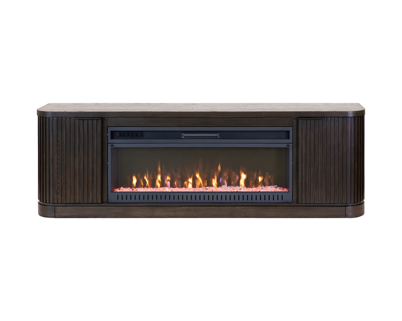 Tulane 76 Inch TV Stand with Fireplace Console In Brown by Martin ...